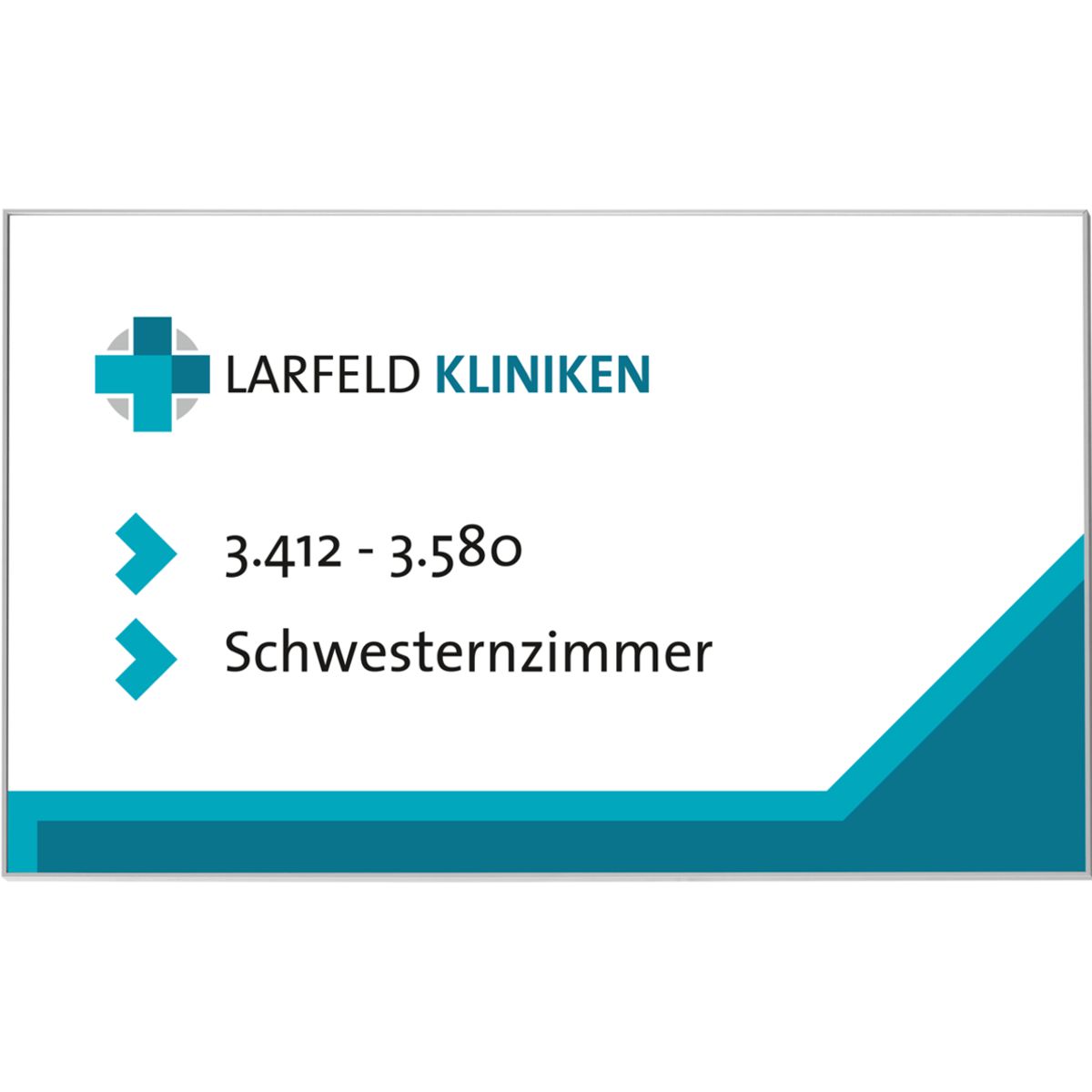 Wandschild, Modell Madrid, ~ DIN A2, Querformat, Silber